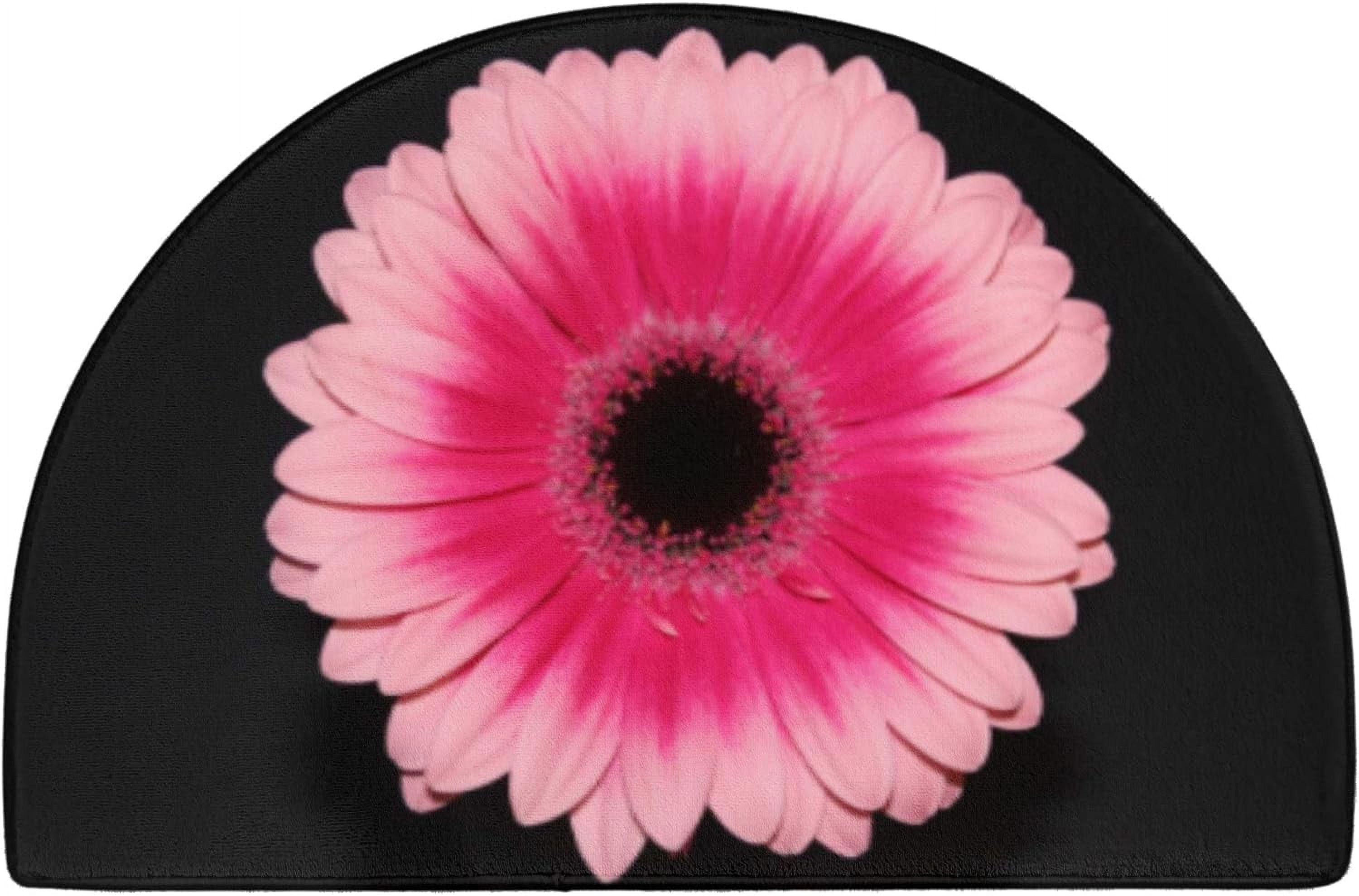 Bohemian Style African Gerbera Daisy Flower Half Round Door Mat Half ...