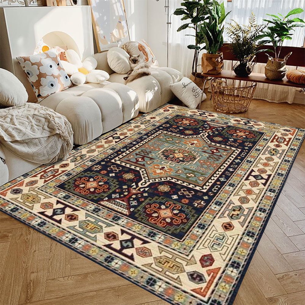 Bohemian Style Area Rug Non Slip Mandala Carpets for Home Living Room ...