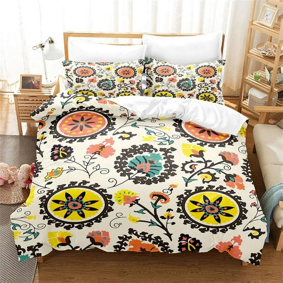 Bohemian Style Bedding Set Tropical Plants Duvet Cover Women Duvet ...