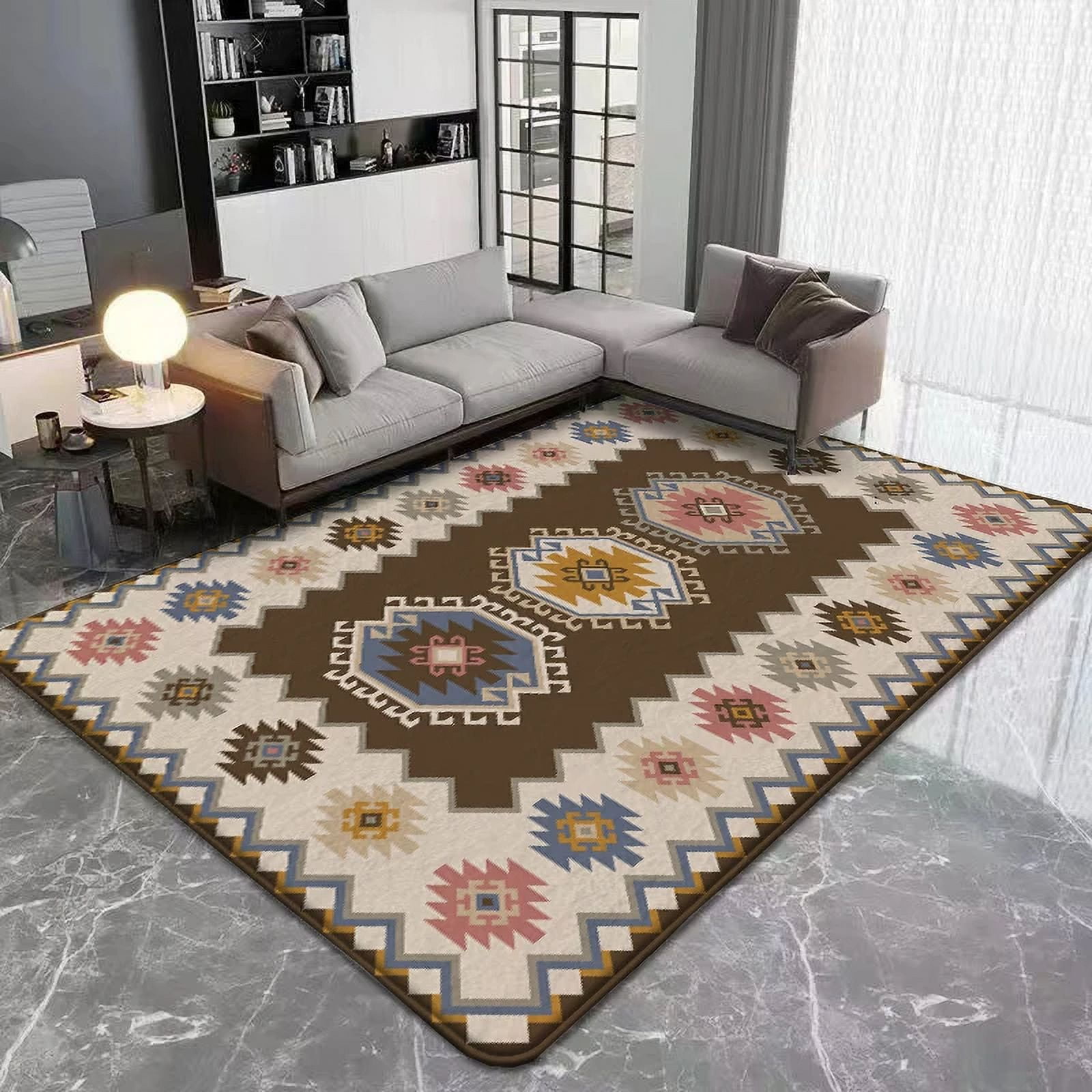 Bohemian Style Carpet and Rug Persian Ethnic Geometric Pattern Living ...