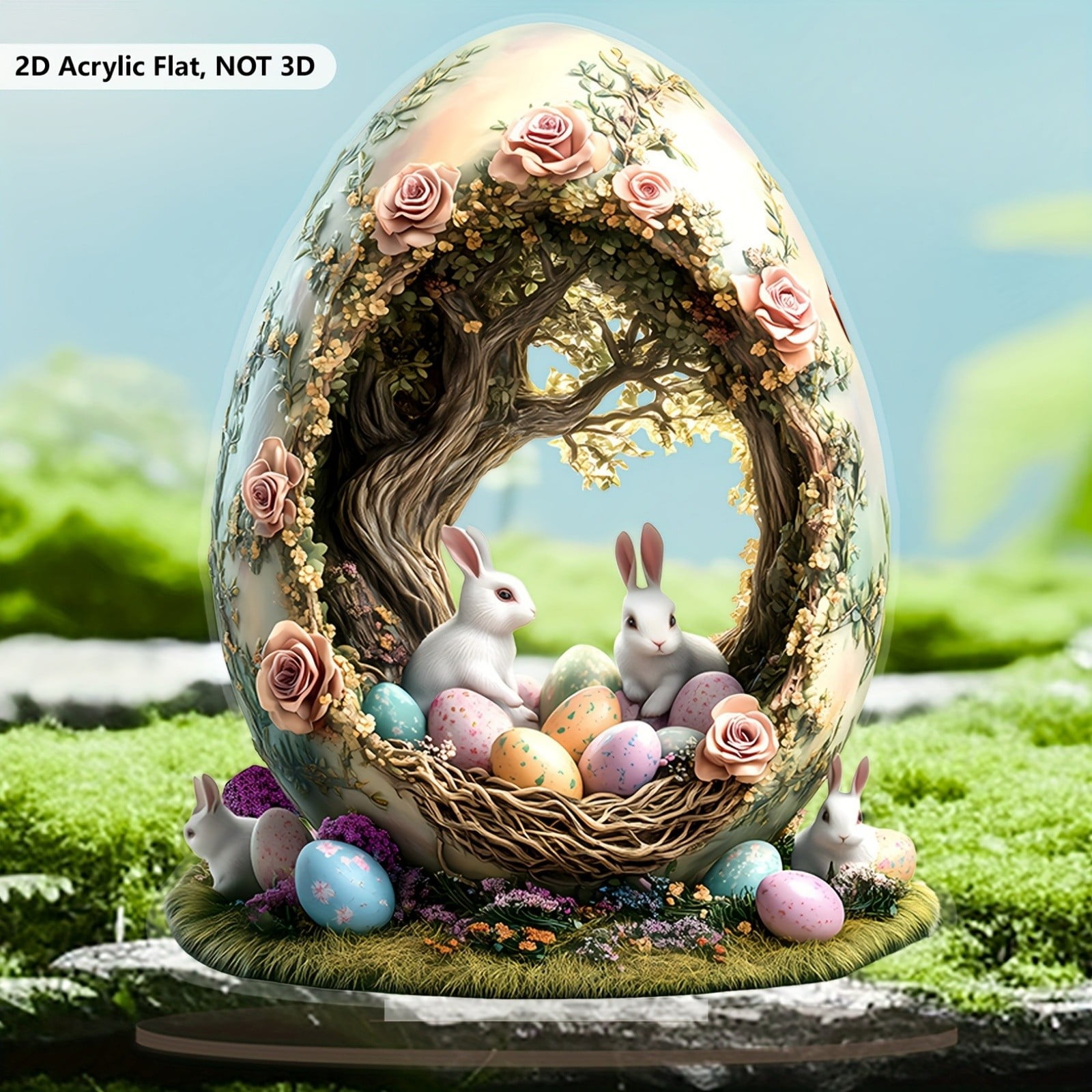 Bohemian Style Easter Cute Rabbit Egg Easter Decorative Home Desktop ...