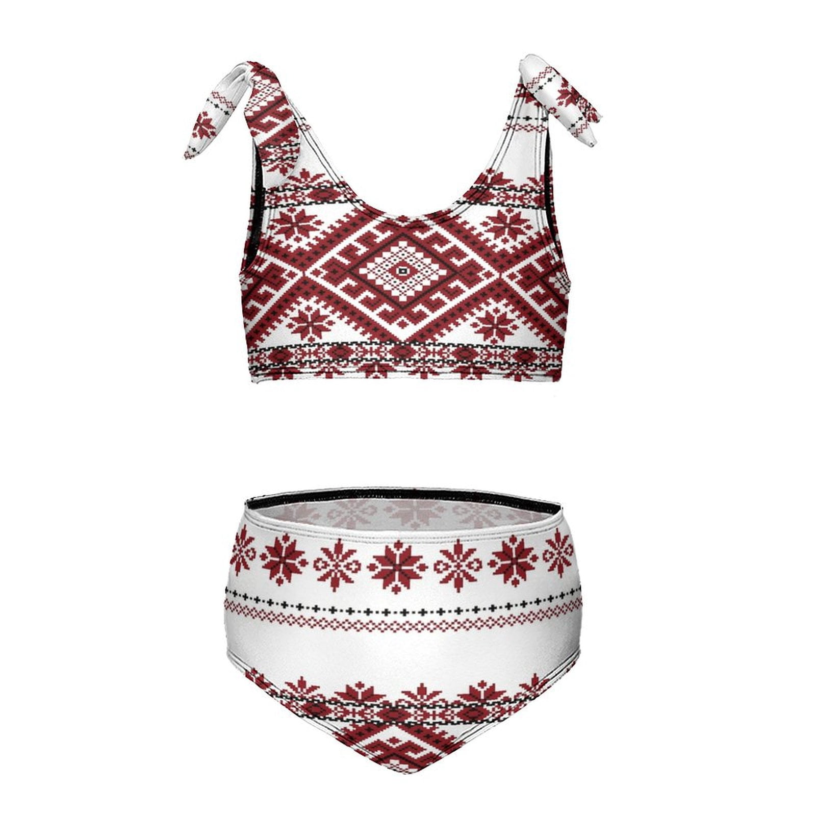 Bohemian Style Embroidery Girl's 2 Piece Bikini Set Beach Sport ...