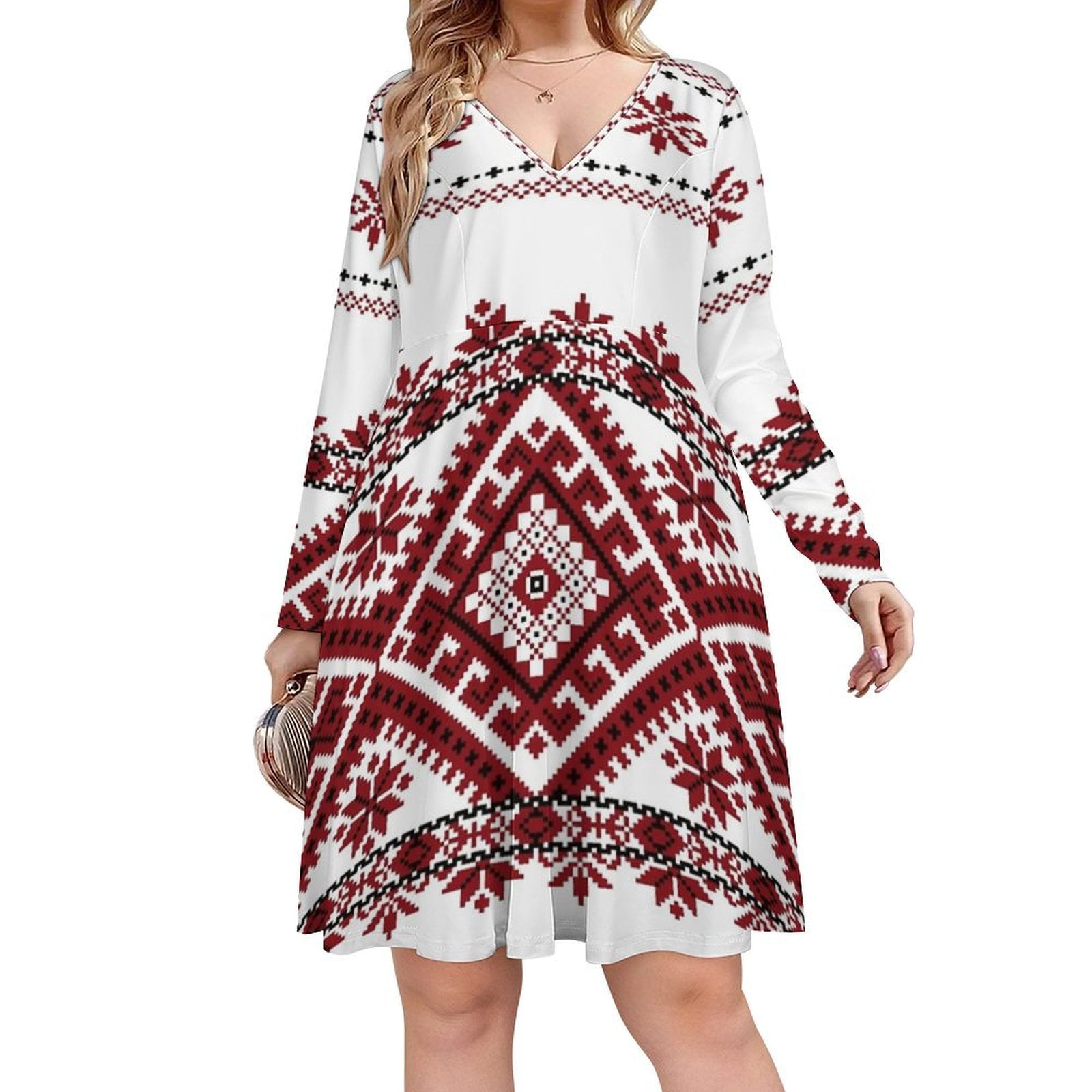 Bohemian Style Embroidery Long Sleeve Dresses For Women Vintage Elegant ...
