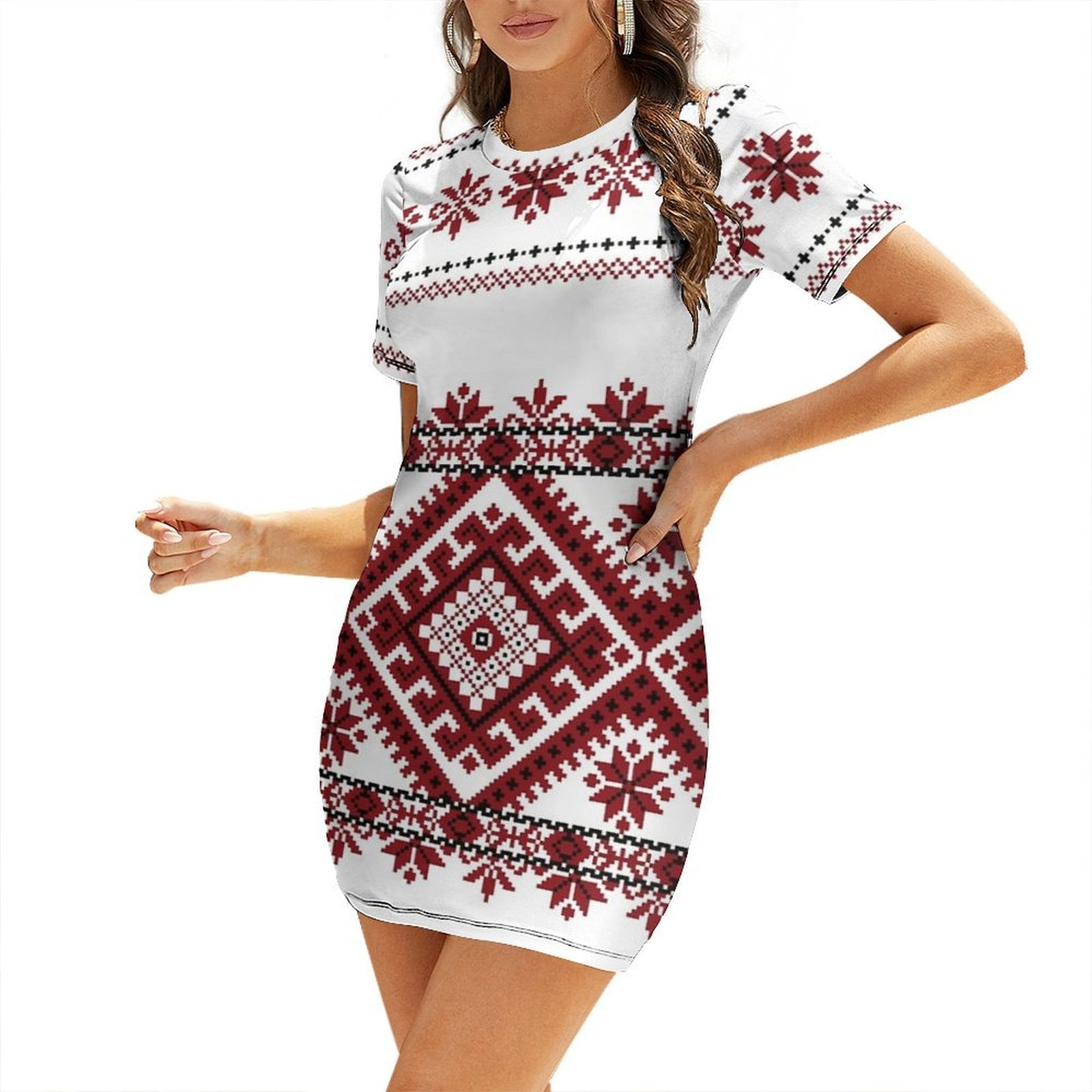 Bohemian Style Embroidery Summer Dresses For Women Dress Short Sleeves ...