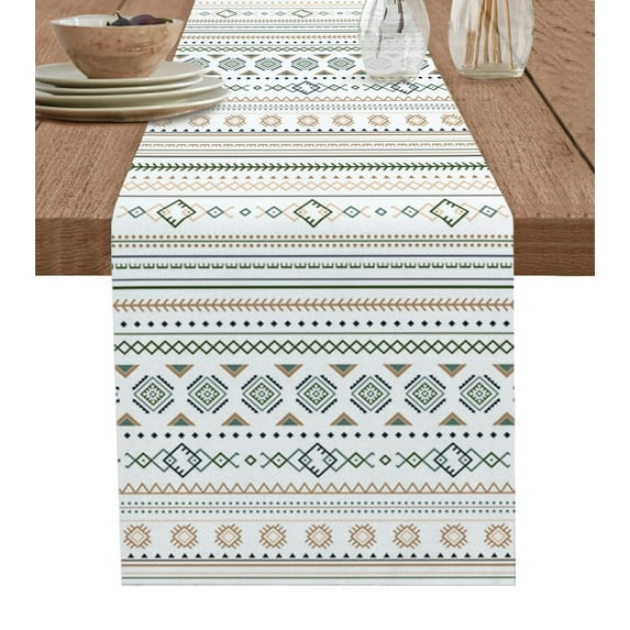 Bohemian Style Geometric Shapes Table Runner Wedding ration Holiday ...
