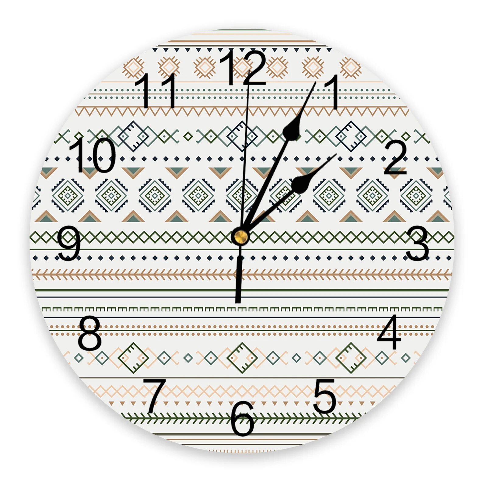Bohemian Style Geometric Shapes Wall Clock Large Modern Kitchen Dinning ...