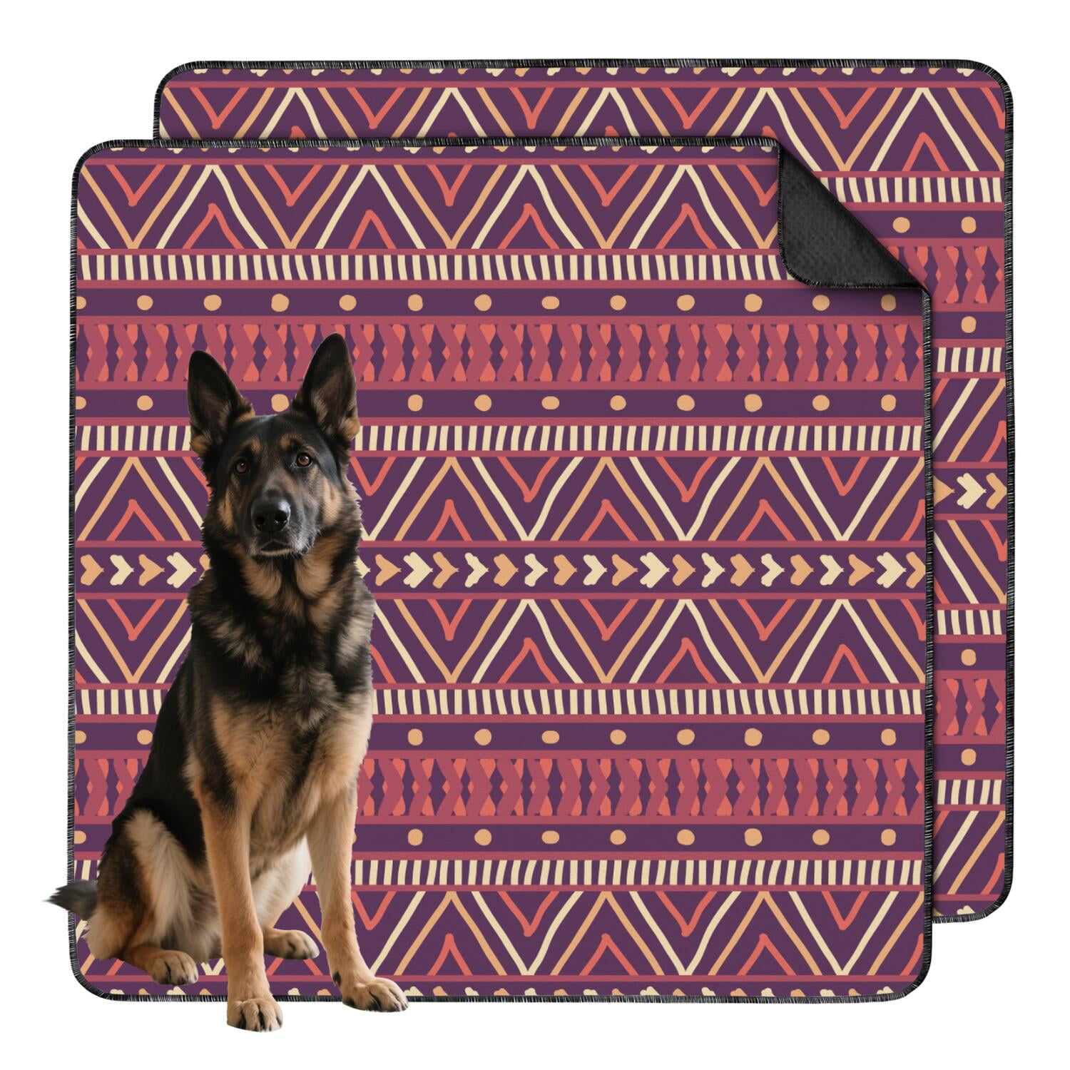 Bohemian Style House Training Mat, 48x48 Inch Washable Pee Pad with Non ...