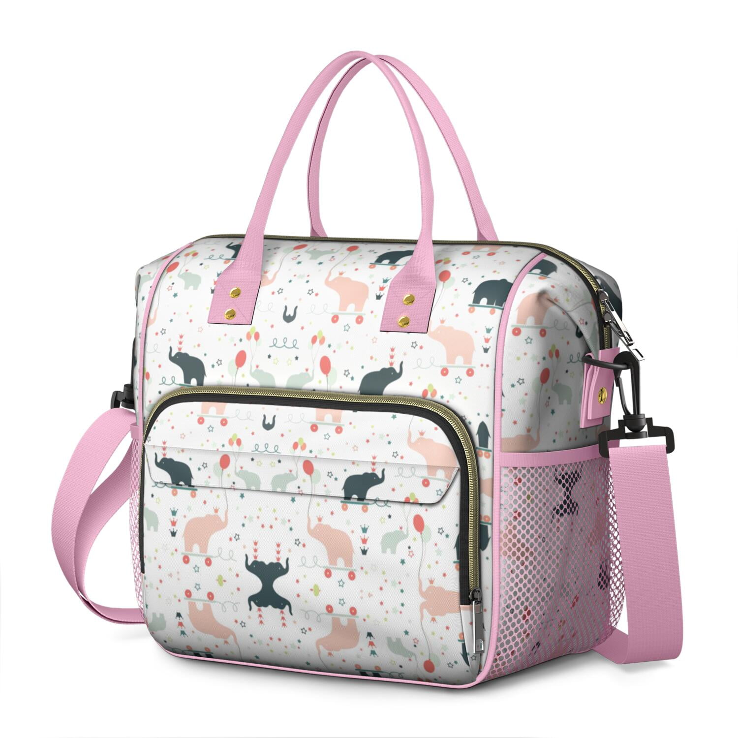 Bohemian Style Insulated Lunch Box, Large Floral Print Lunch Tote with ...