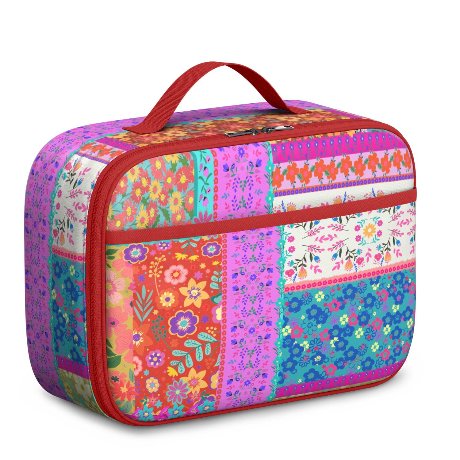 Bohemian Style Insulated Lunch Box, Reusable Thermal Lunch Bag with ...