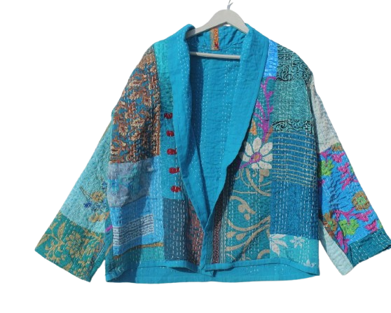 Bohemian Style Kantha Cotton Jacket Vintage Upper Wear Hippie Patchwork ...