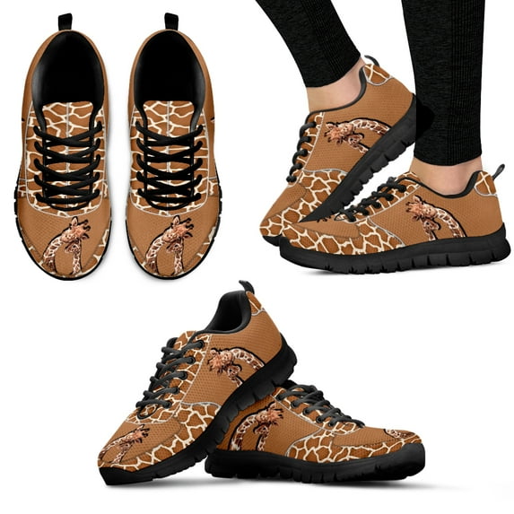 Bohemian Style Lace-up Shoes Cartoon Giraffe Print White Platform ...