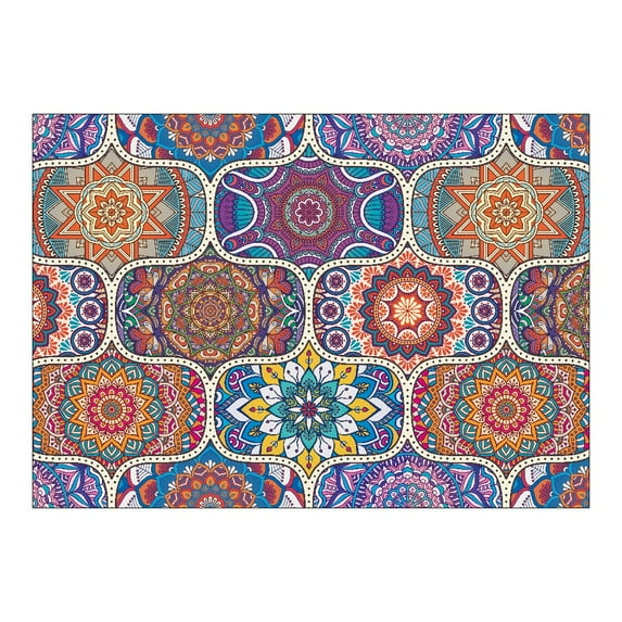 Bohemian Style Living Room Large Area Covered with Carpet Home r Rug ...