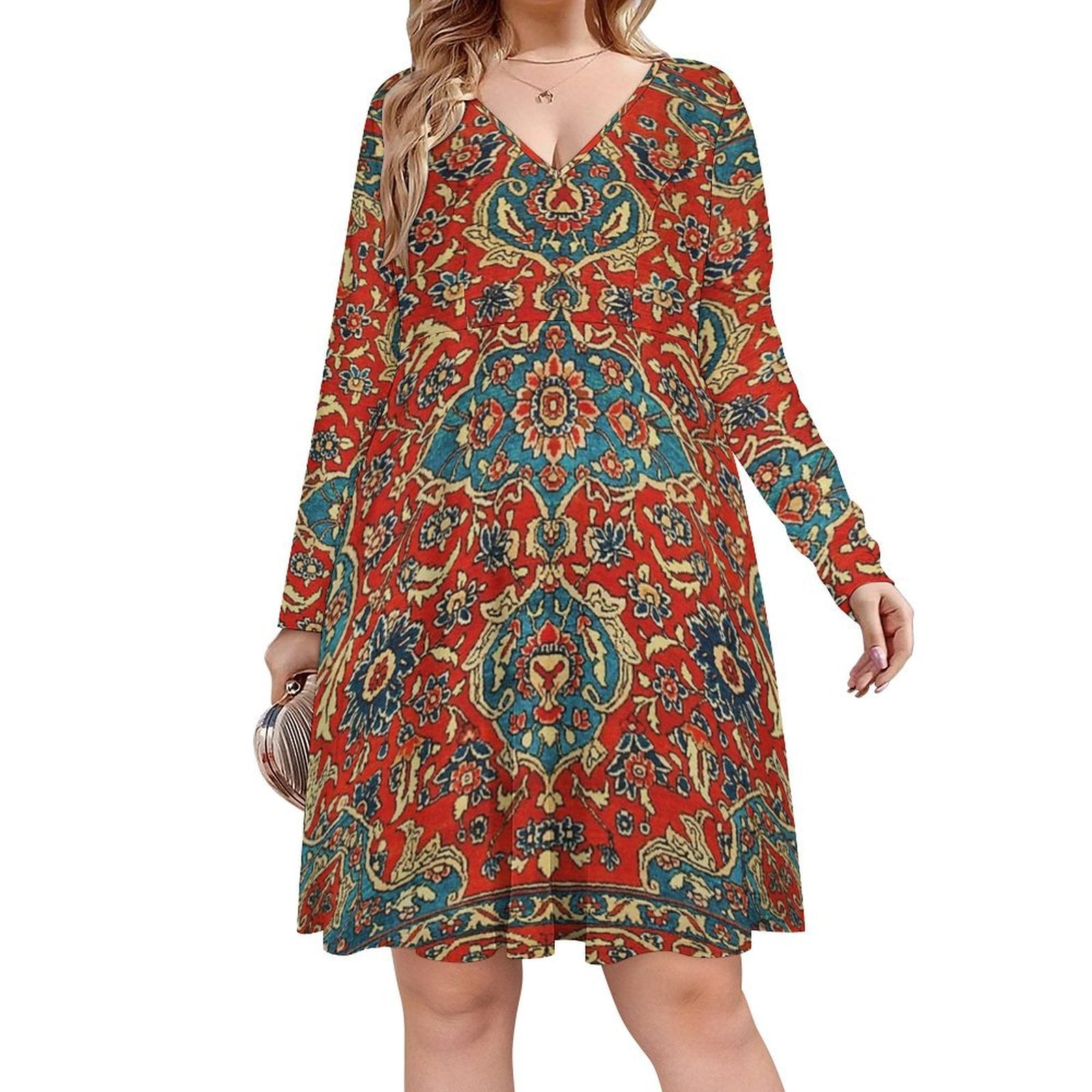 Bohemian Style Long Sleeve Dresses For Women Vintage Elegant Party ...