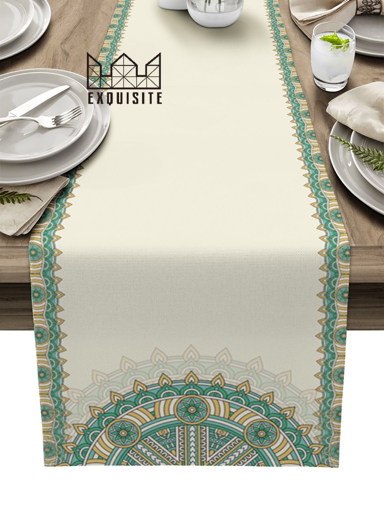 Bohemian Style Mandala Pattern Ethnic Retro Table Runner Wedding Dining ...