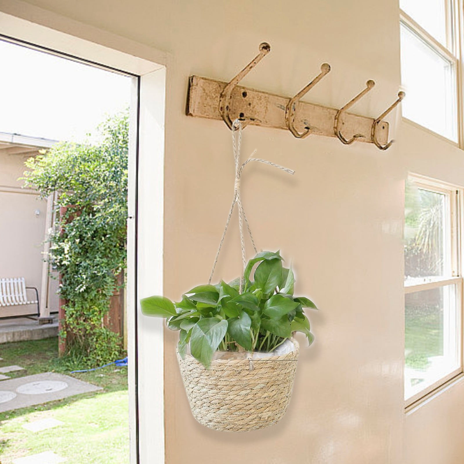 Bohemian Style Modern Hanging Planter Handwoven Fiber Wall Mounted ...