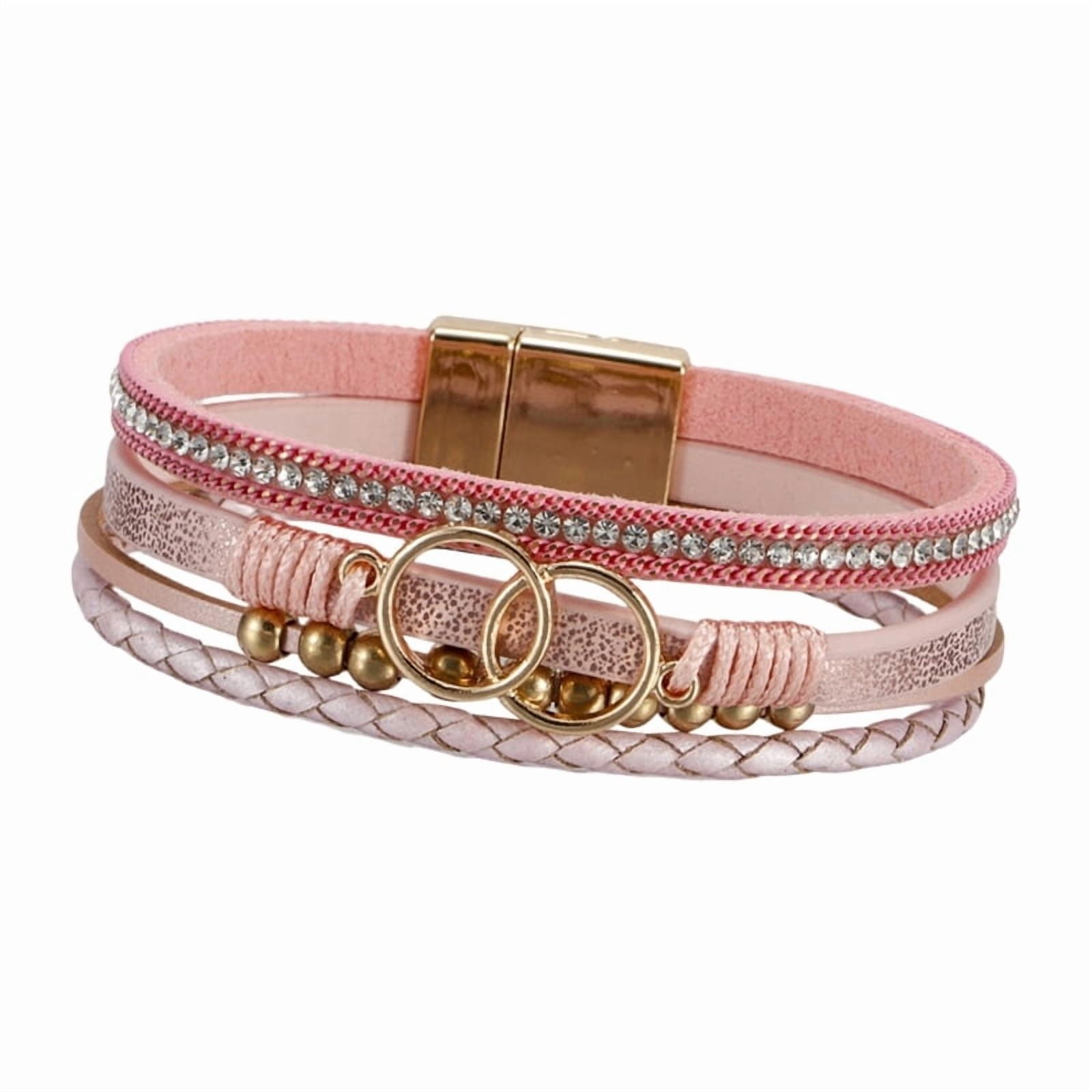 Bohemian Style Multilayer Braided Leather Bracelet With Copper Beads ...