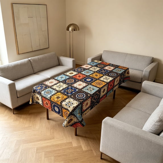Bohemian Style PVC Tablecloth, Durable Waterproof Oil Resistant ...