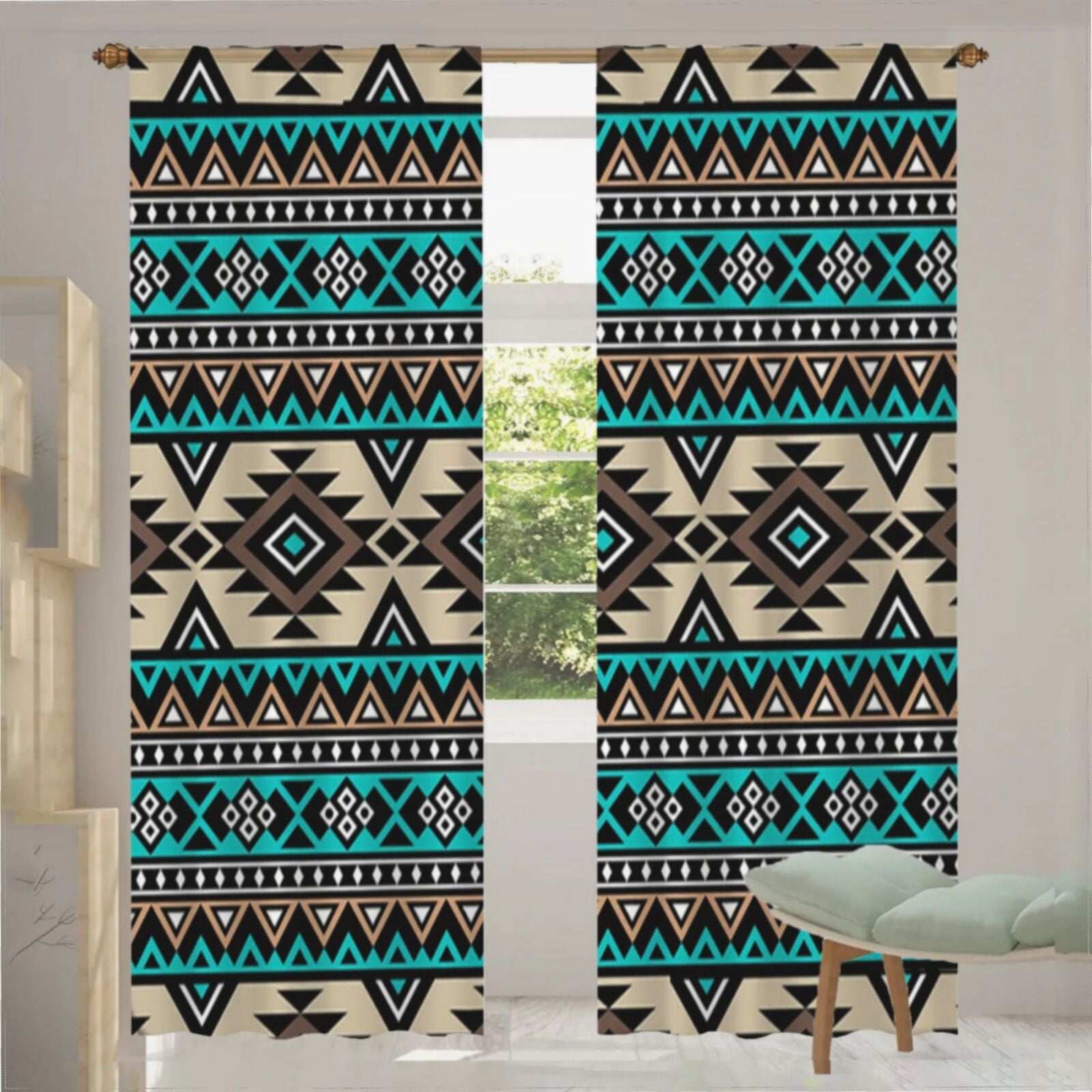 Bohemian Style Pattern Ethnic Minority Characteristics Sheer Window ...