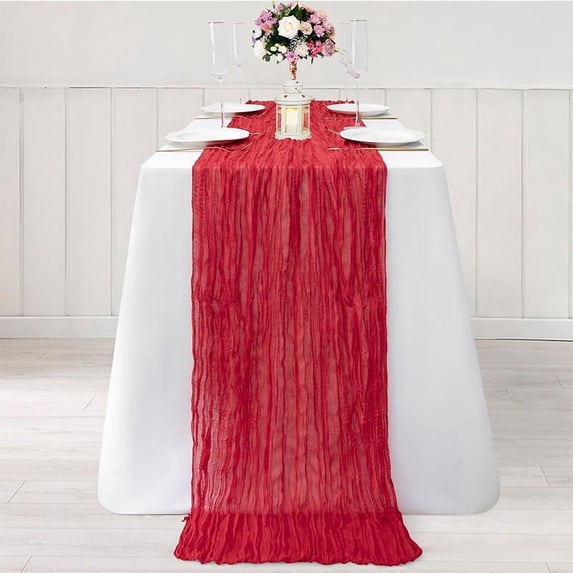 Bohemian Style Pleated Cheese Table Runner - Elegant Wedding & Party ...