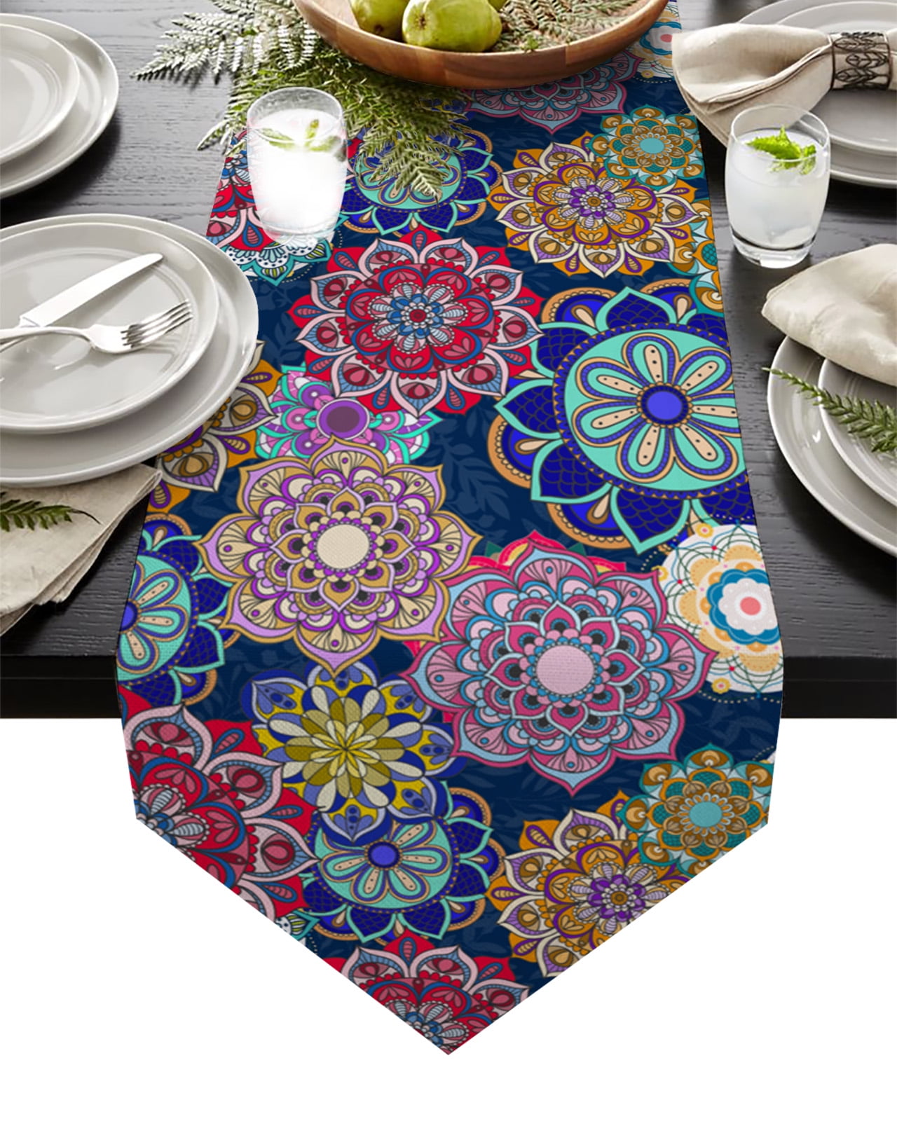Bohemian Style Retro Mandala Pattern Table Runner Home ration Dinner ...