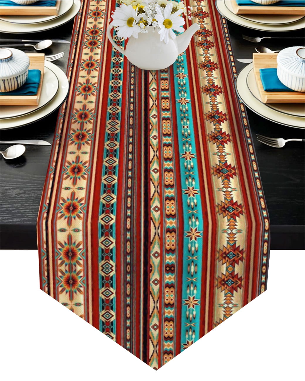 Bohemian Style Retro Mandala Pattern Table Runner Home ration Dinner ...