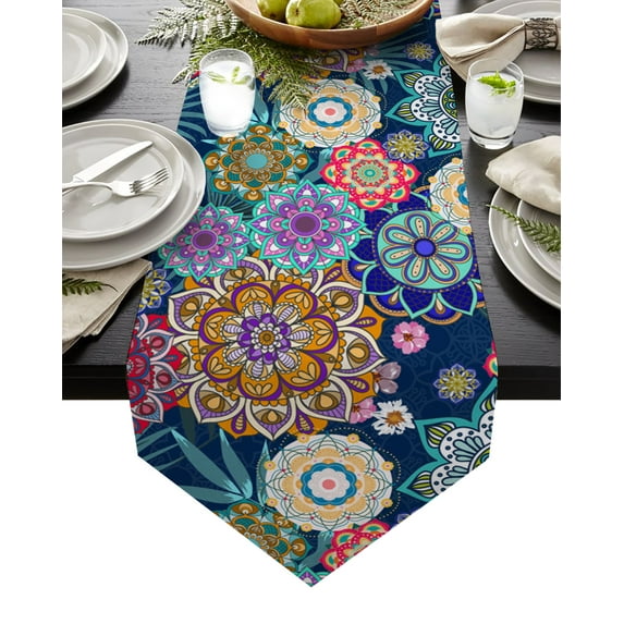 Bohemian Style Retro Mandala Pattern Table Runner Home ration Dinner ...