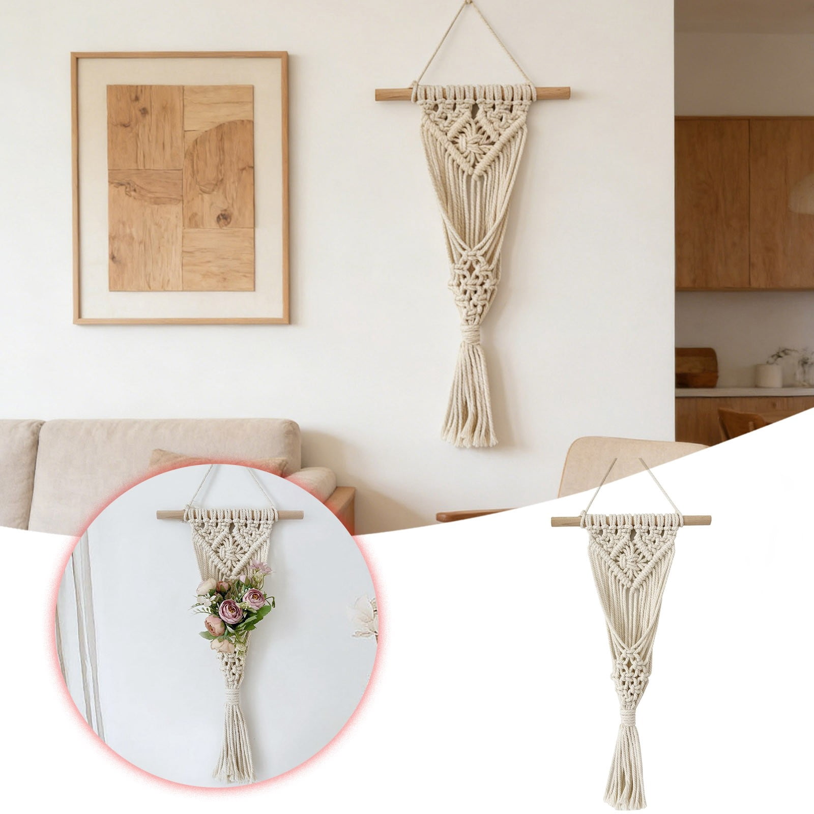 Bohemian Style Rope Weaving Wall Hanging A Hand Woven Tapestry with ...