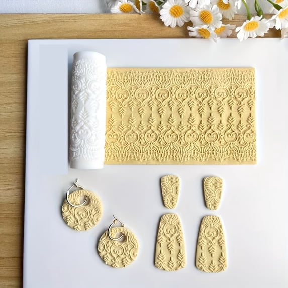 Bohemian Style Seamless Texture Roller - Polymer Clay Mold for Pottery ...