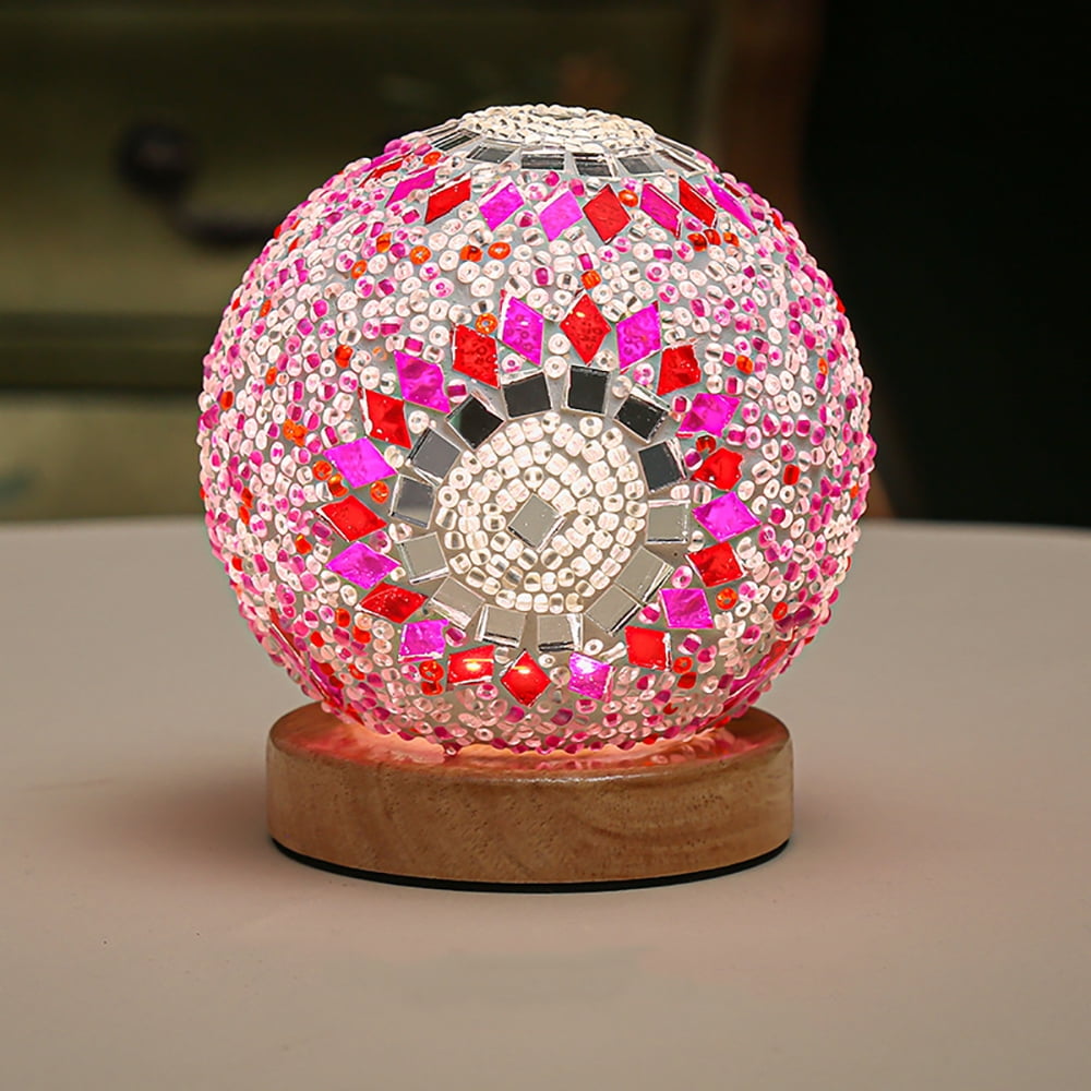 Bohemian Style Table Lamp Baroque Night Lamp with Wooden Base Bedroom ...