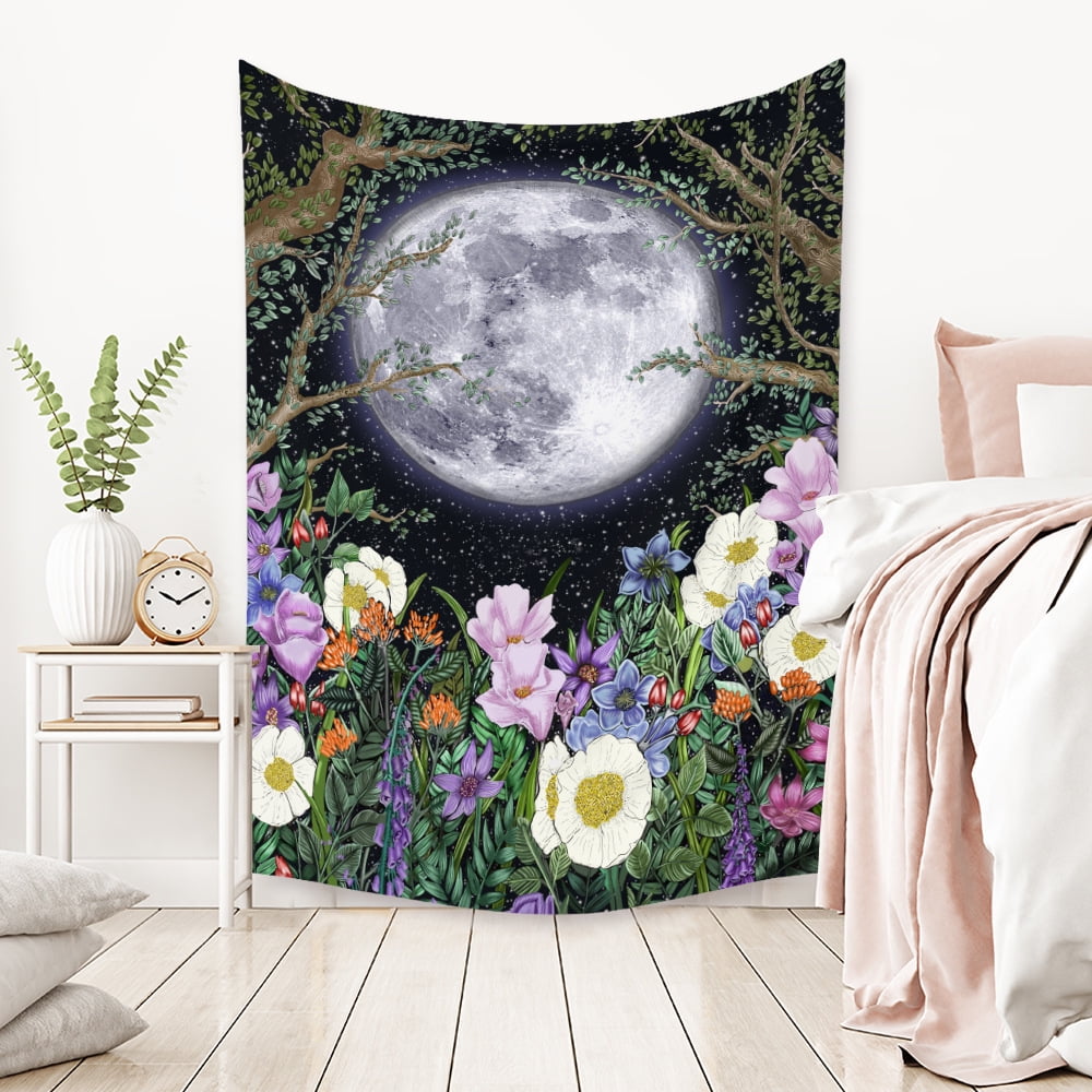Bohemian Style Tapestry Moon Phase Room Layout ration Background ...