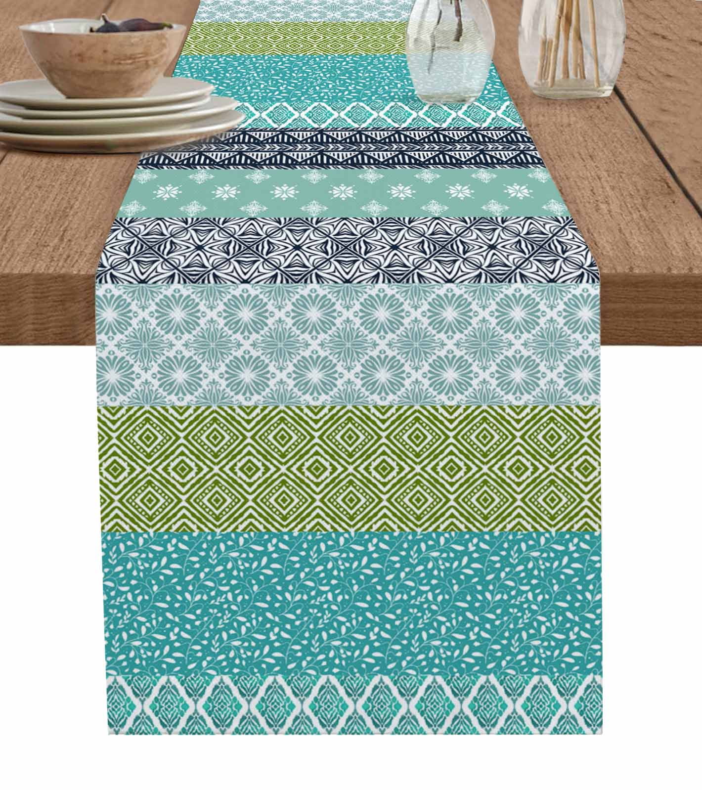 Bohemian Style Tribal Art Table Runner Cotton Lin Wedding Table r ...