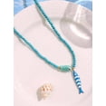 Bohemian Style Turquoise Beaded Pendant Necklace With Fish Charm, Ocean ...