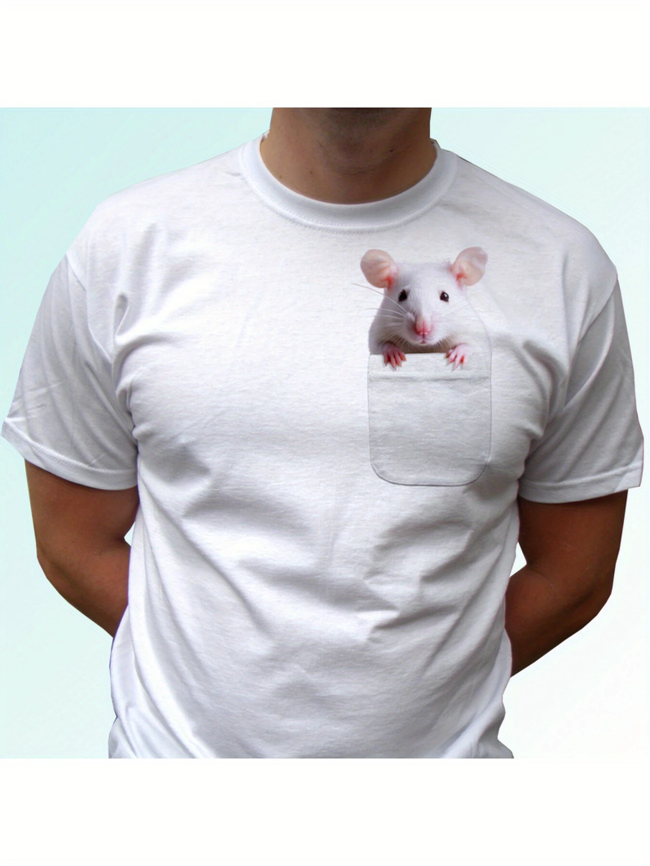 Bohemian Style White Rat Pocket No5 Print T-Shirt - 100% Cotton 180gsm ...