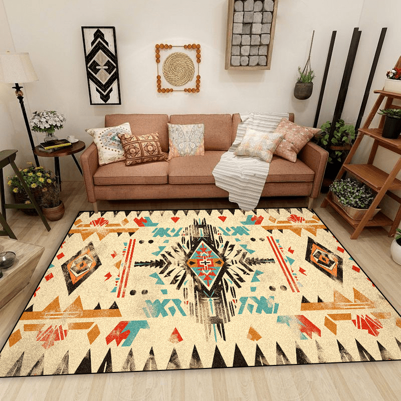 Bohemian Style Yellow Fluffy Carpet Living Room Bedroom Bedside Large ...