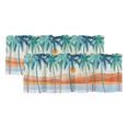 Bohemian Summer Beach 2 Panels Kitchen Valance, Mount Coconut Tree Sun ...