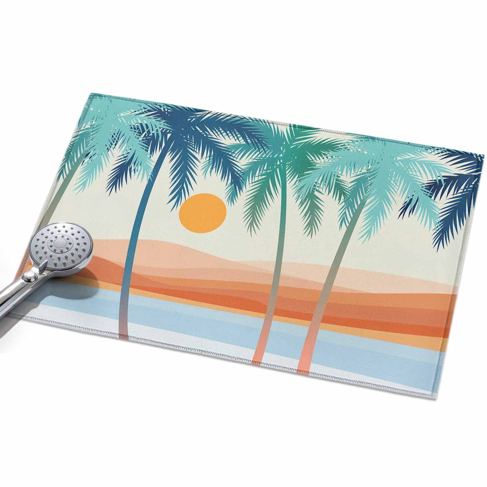 Bohemian Summer Beach Area Rugs 2x3ft Mount Coconut Tree Sun Abstract ...