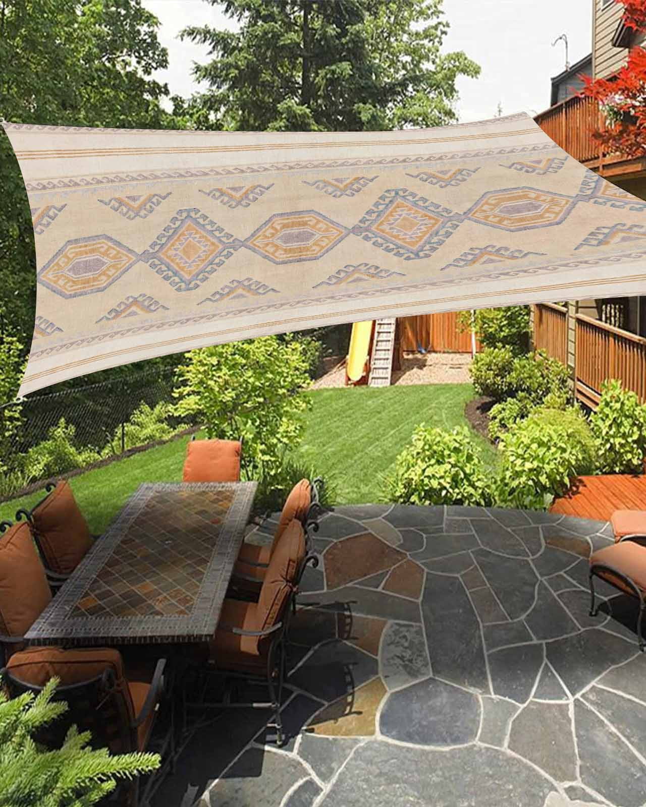 Bohemian Sun Shade Sail 12'X16' Traditional Ethic Pattern Colorful ...
