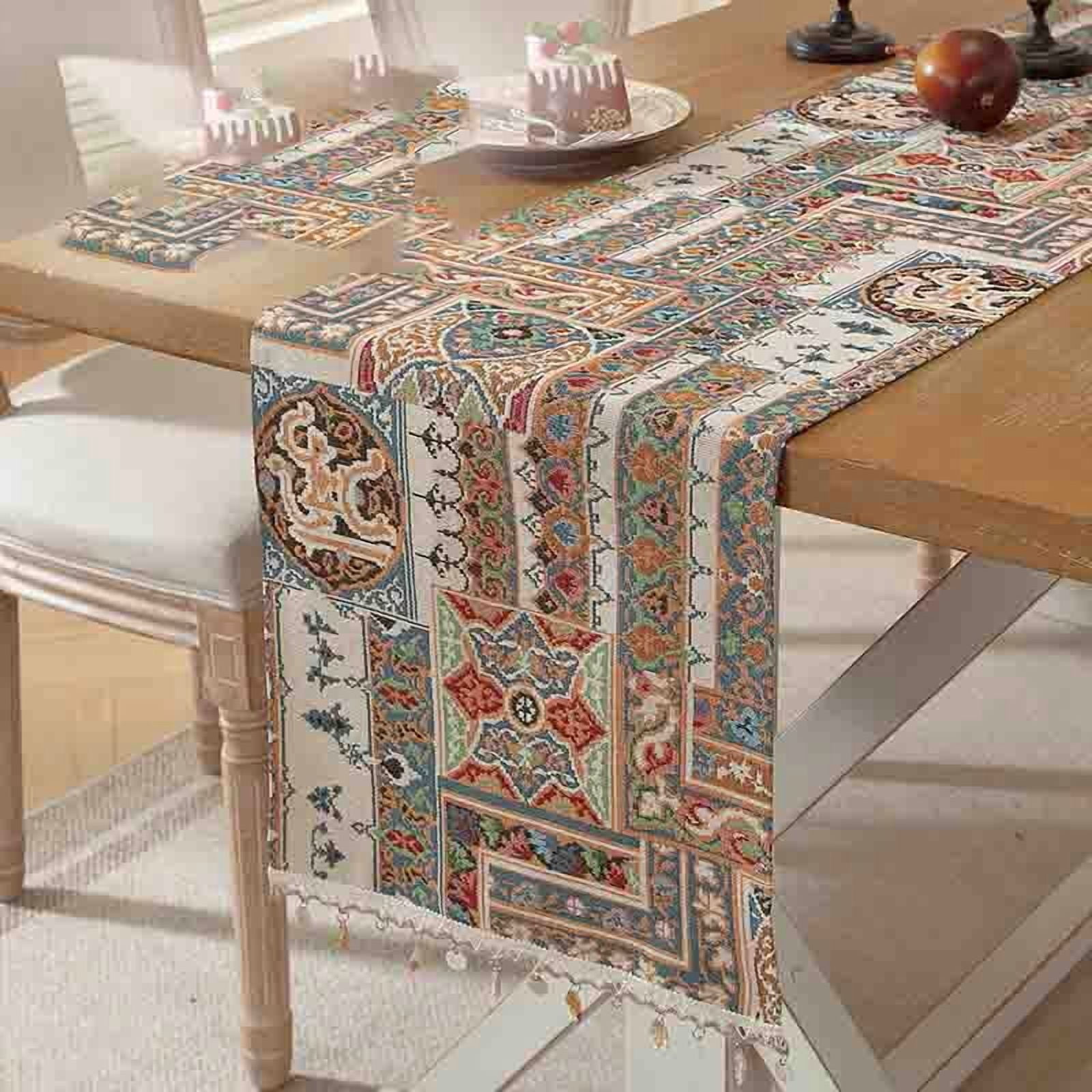 Bohemian Table Runner 63x13.8 Inch, New Retro Geometric Pattern Dining ...
