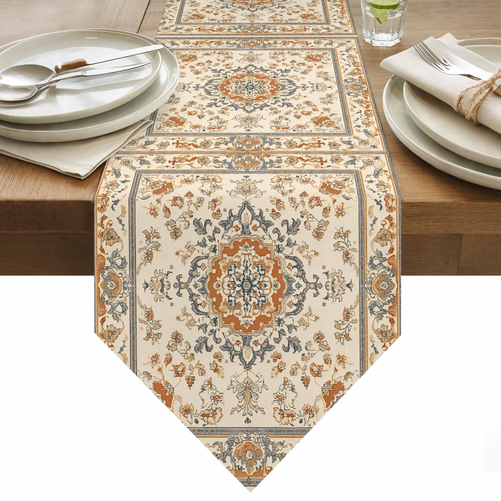 Bohemian Table Runner 90 Inches Long Ethnic Vintage Oriental Floral ...