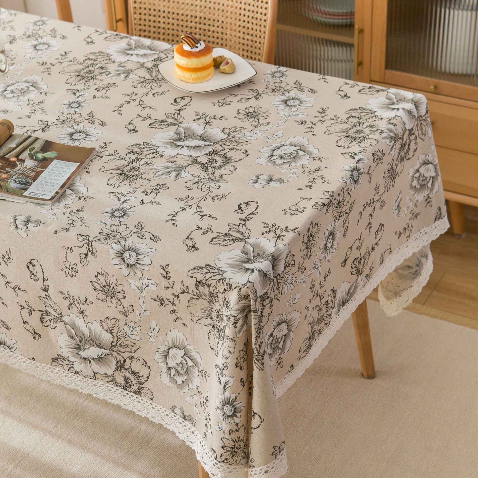Bohemian Table Runner with Tassel Fringe - Lightweight Linen Look ...
