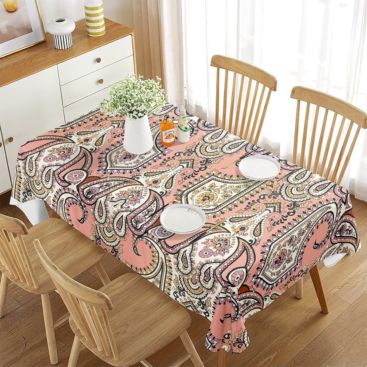 Bohemian Tablecloth Rectangular Ethnic Exotic Retro Style Tablecloth r ...