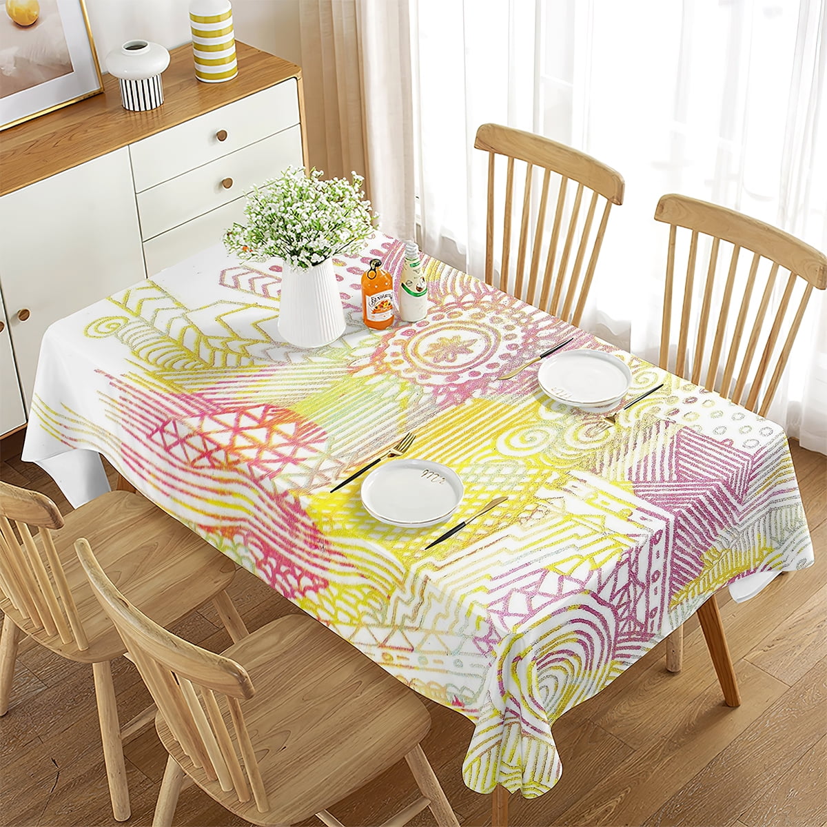 Bohemian Tablecloth Rectangular Ethnic Exotic Retro Style Tablecloth r ...