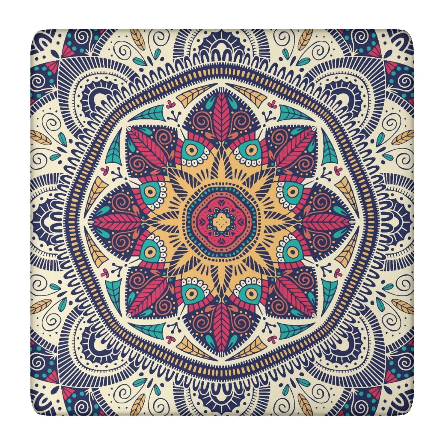 Bohemian Tablecloth Square Artistic Hippie Style, Waterproof Vinyl Tab ...