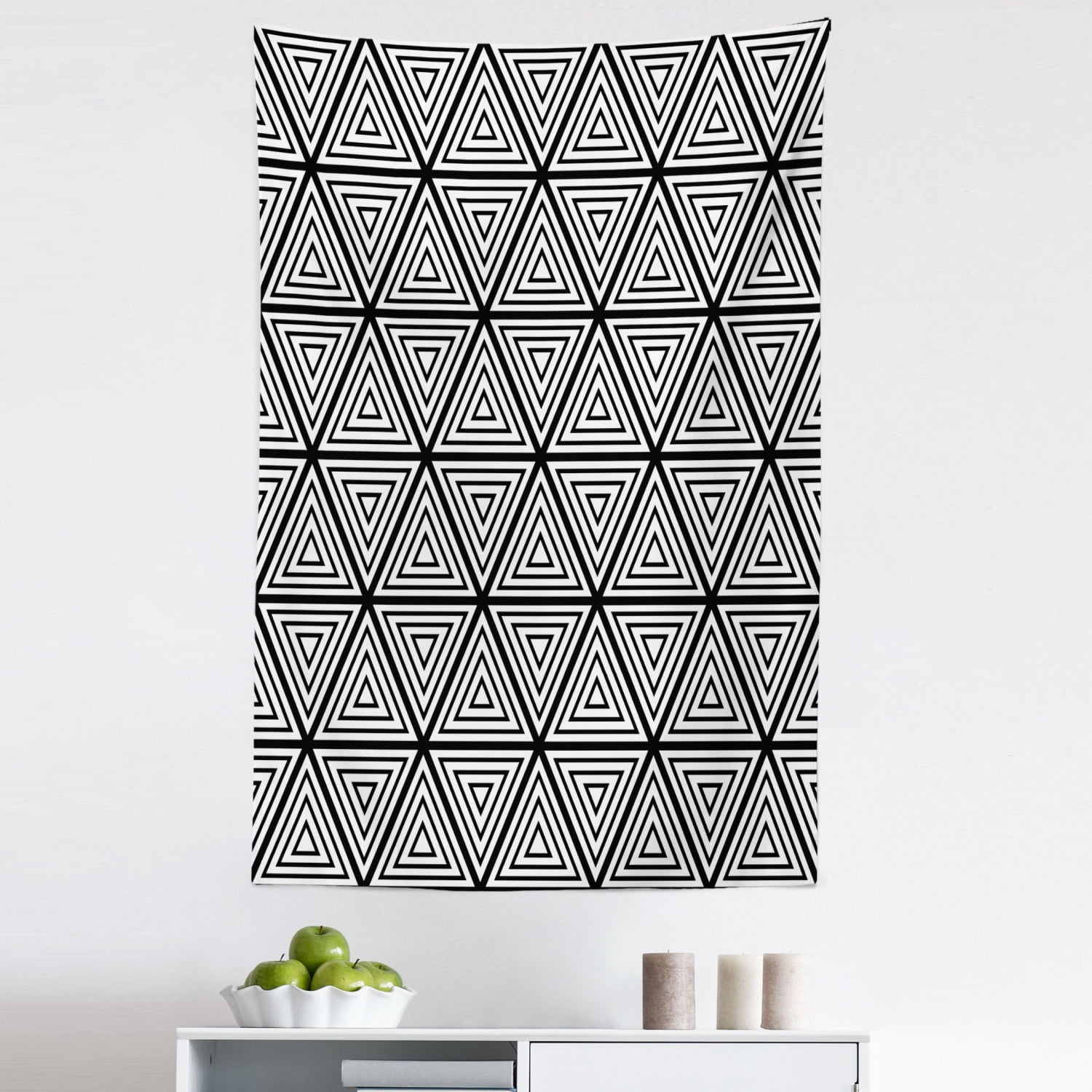 Bohemian Tapestry, Geometric Inner Triangles Minimalist Western ...