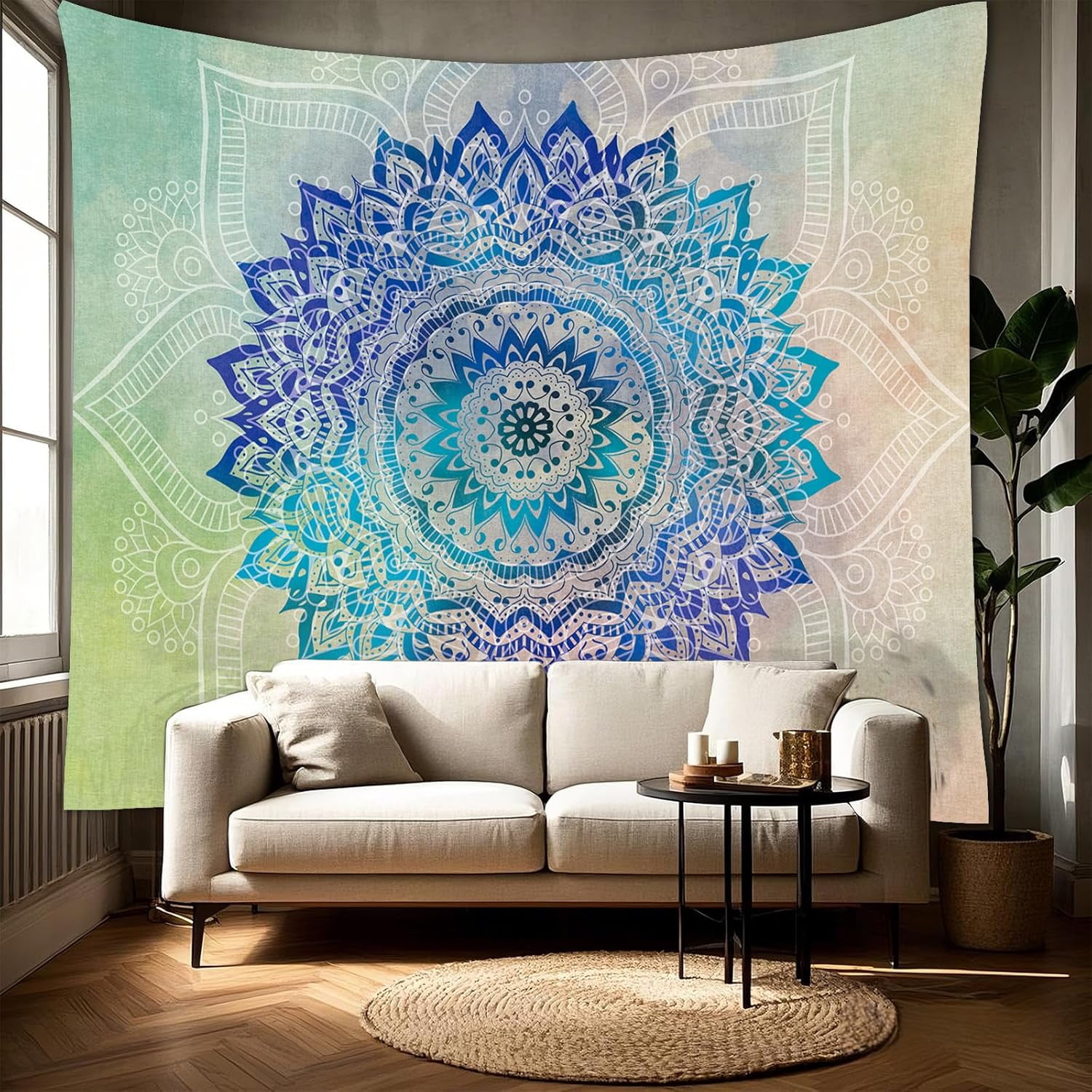 Bohemian Tapestry Large Mandala Wall Hanging Geometric Decorative Wall ...