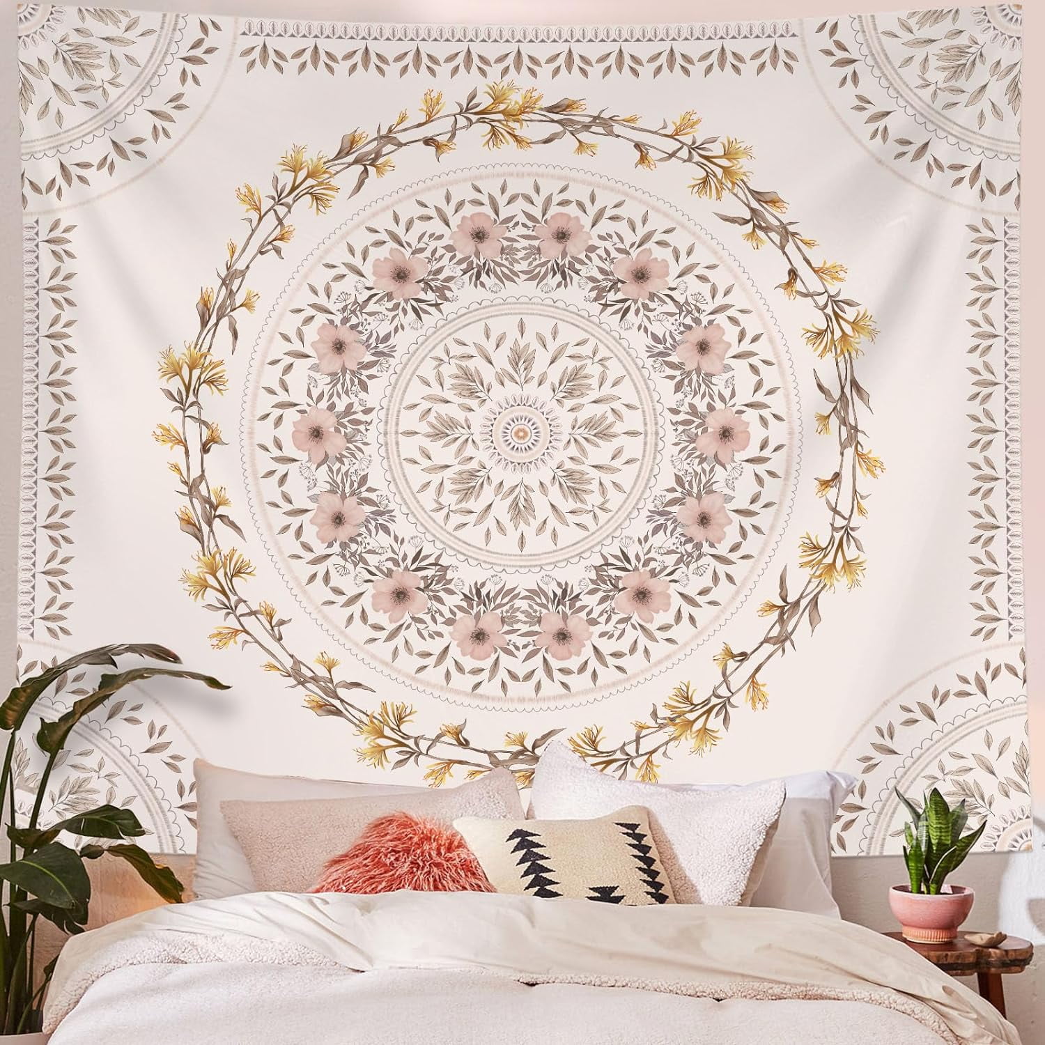 Bohemian Tapestry Wall Hanging, Mandala Floral Medallion Hippie ...