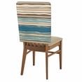 Bohemian Teal Chair Back Covers Set of 8, Brown Stripe Retro Wave Line ...