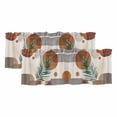 Bohemian Texture 2 Panels Kitchen Valance, Red Circle Green Leaves ...