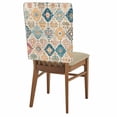 Bohemian Texture Chair Back Covers Set of 1, Retro Yellow Blue Morocco ...