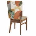 Bohemian Texture Chair Back Covers Set of 4, Green Leaves Abstract ...